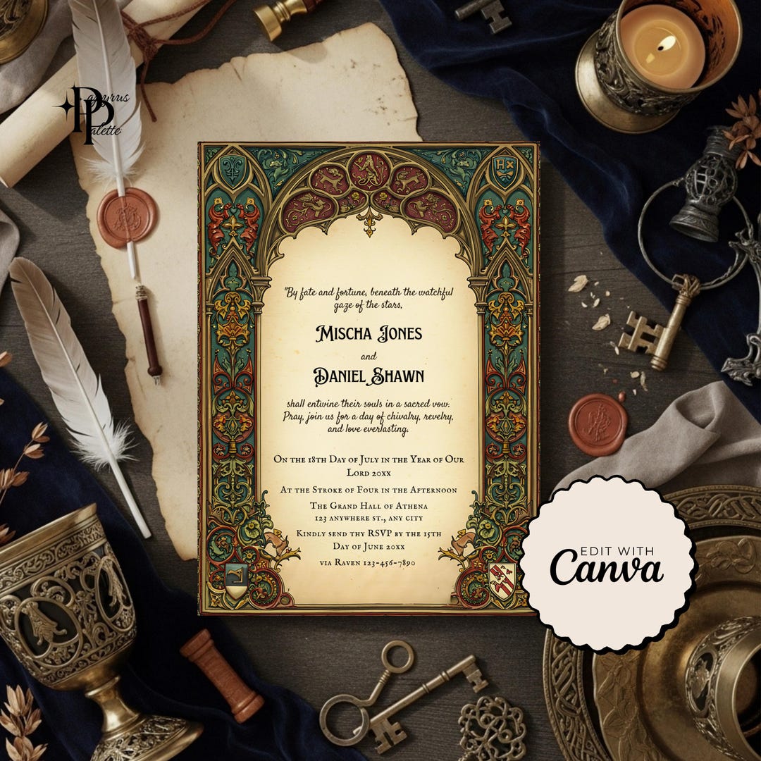 Medieval Wedding Invitation, Medieval Invite, Renaissance Wedding ...