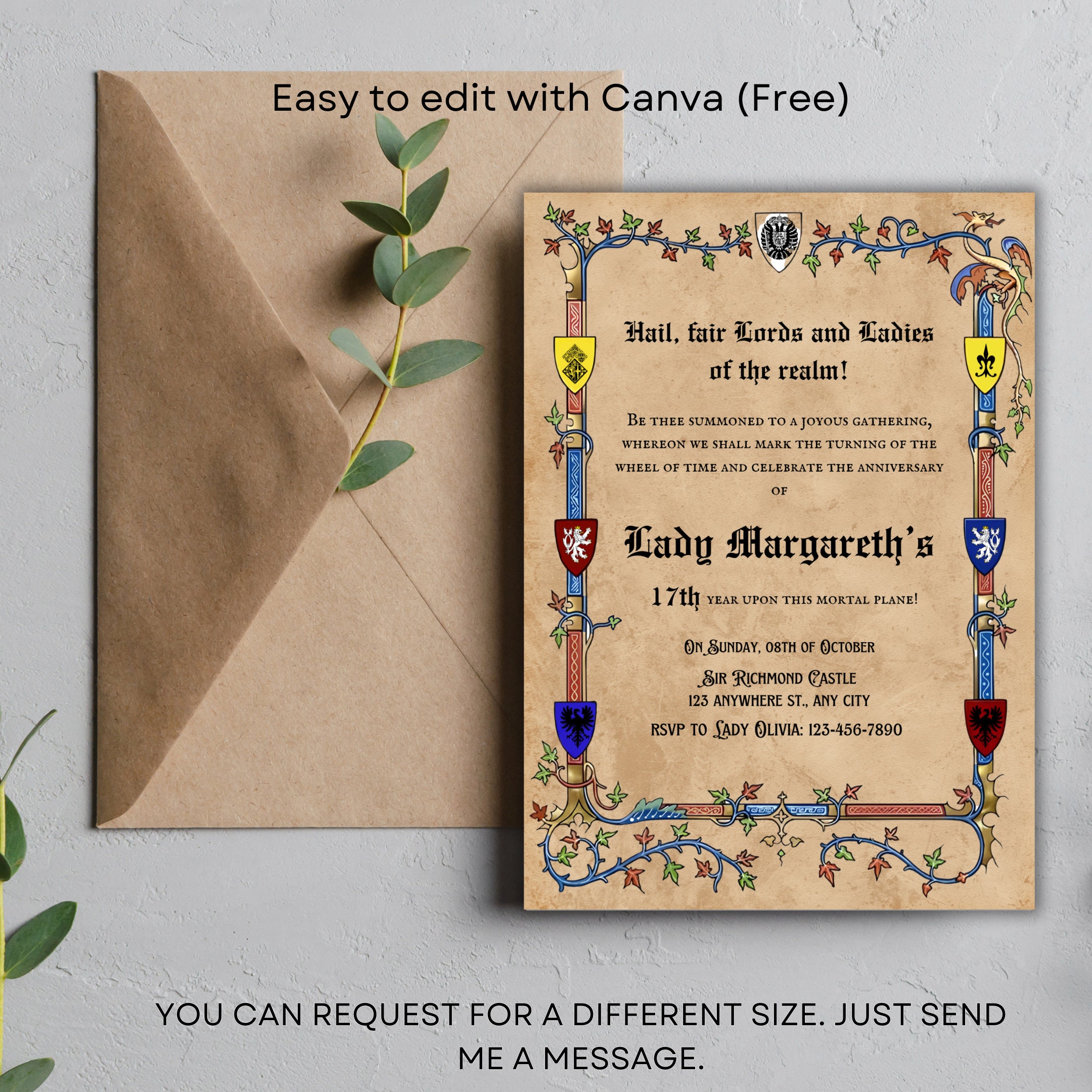 Medieval Invite, Medieval Party Invite, Medieval Invite, Medieval ...