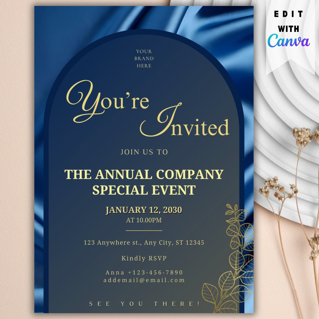 Company Anniversary Invitation, Invitation Template, Business Printable ...