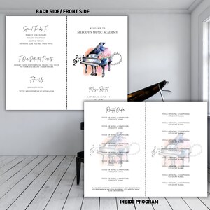 Recital Program Template, Music Program Template, Music Recital ...