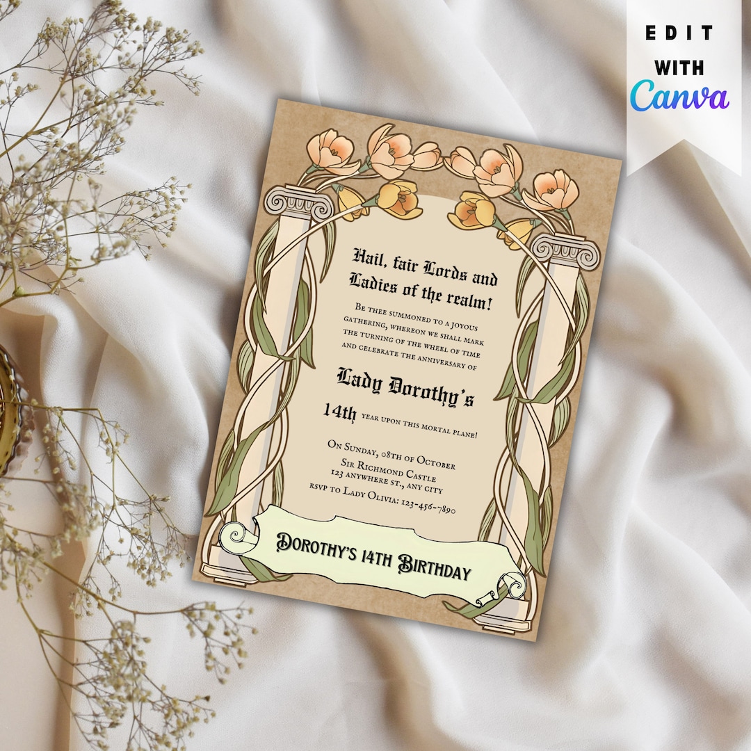 Medieval Invite, Medieval Party Invite, Medieval Invite, Medieval ...