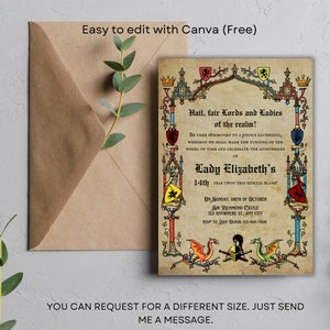 Medieval Invite, Medieval Party Invite, Medieval Invite, Medieval ...