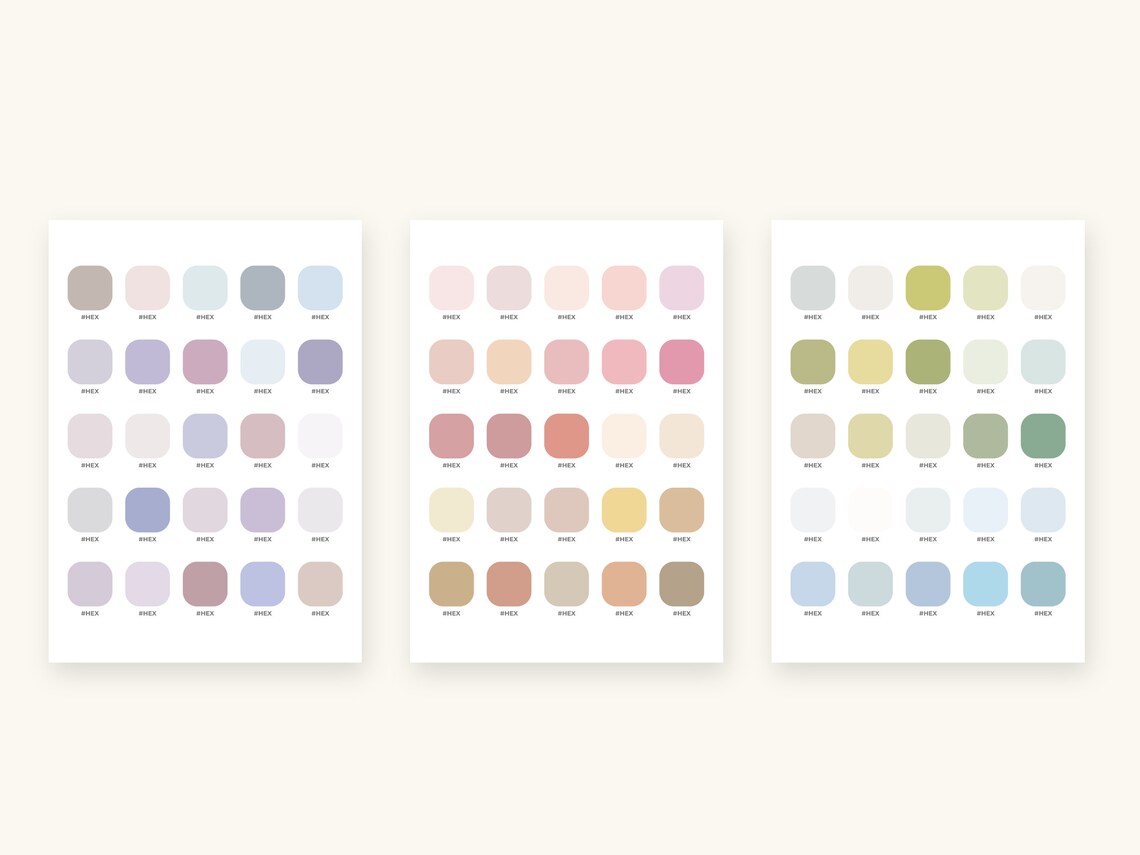 Pastel Earthy Color Palette Flowers Edition | HEX Codes Color Swatches ...