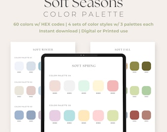 Pastel Earthy Color Palette HEX Codes Color Swatches Digital Planning ...