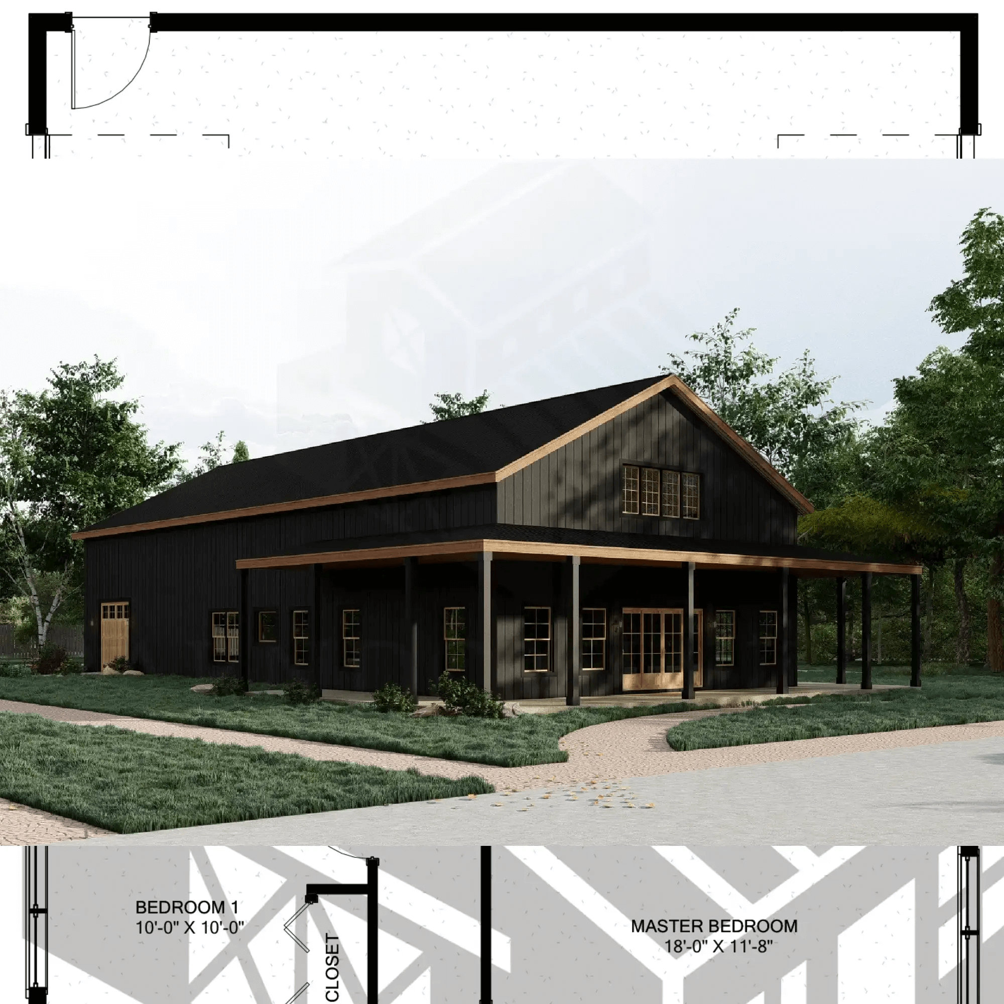 24x30 Pole Barn House Open Floor Plan
