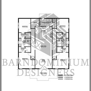 The Ramside Plan 4 Bedroom Barndominium Floor Plan - Etsy