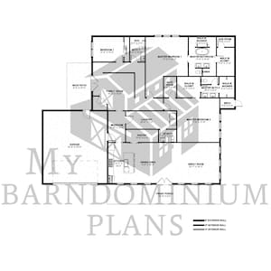 The Haynes Plan - 3 Bedroom Barndominium Floor Plan - Etsy
