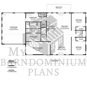 The Silverdale Plan - 3 Bedroom Barndominium Floor Plan - Etsy