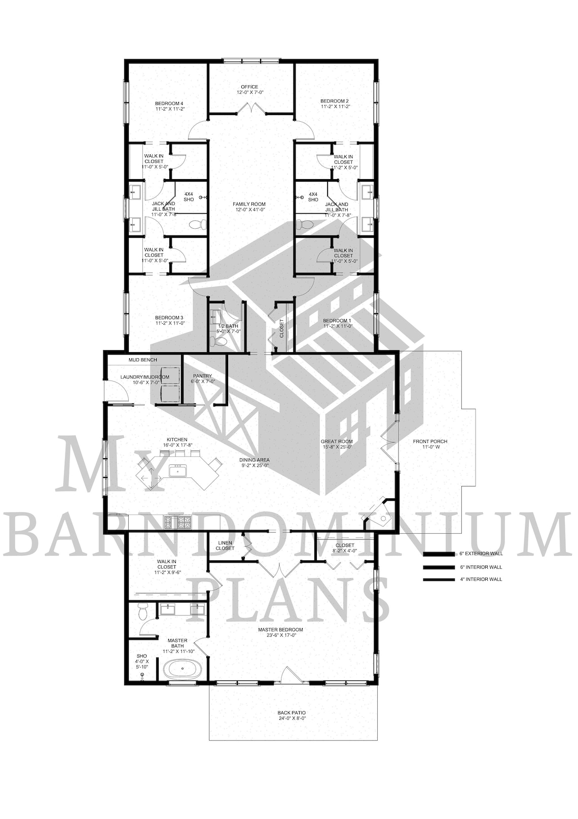 The Lancaster Plan - 5 Bedroom Barndominium Floor Plan - Etsy