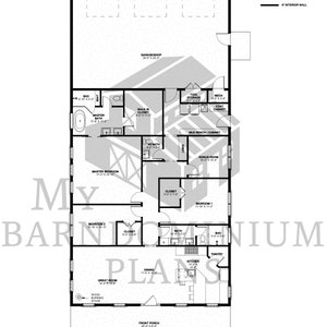 The Woodfield Plan - 3 Bedroom Barndominium Floor Plan - Etsy