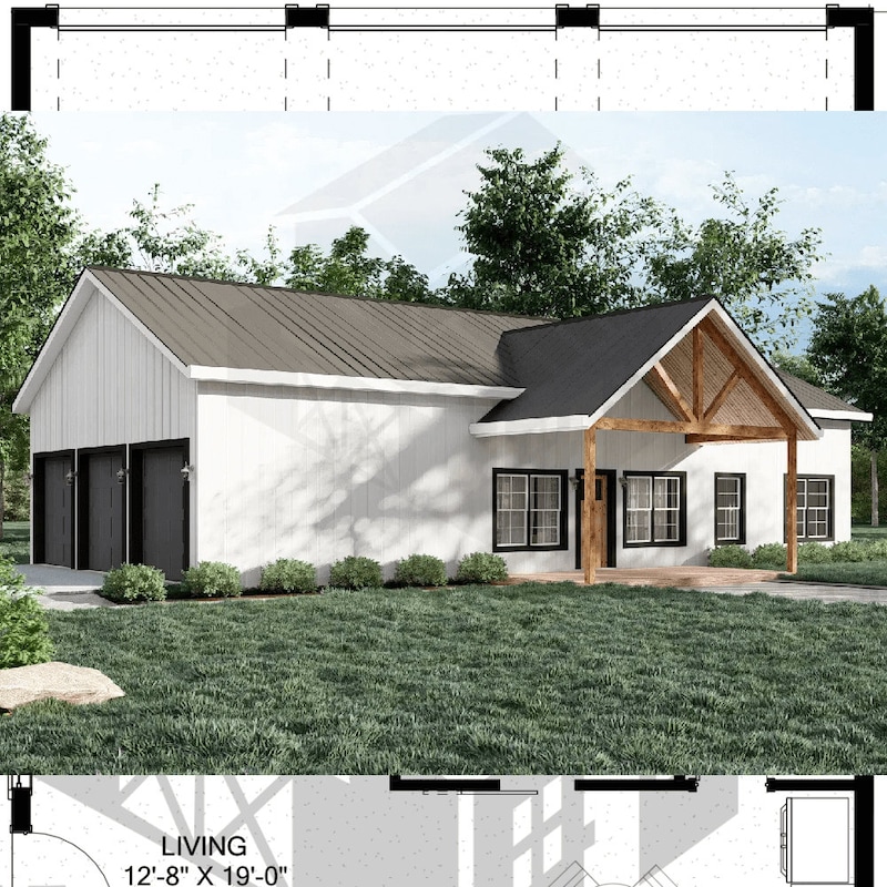 Ranch Barndominium Floor Plans - Etsy