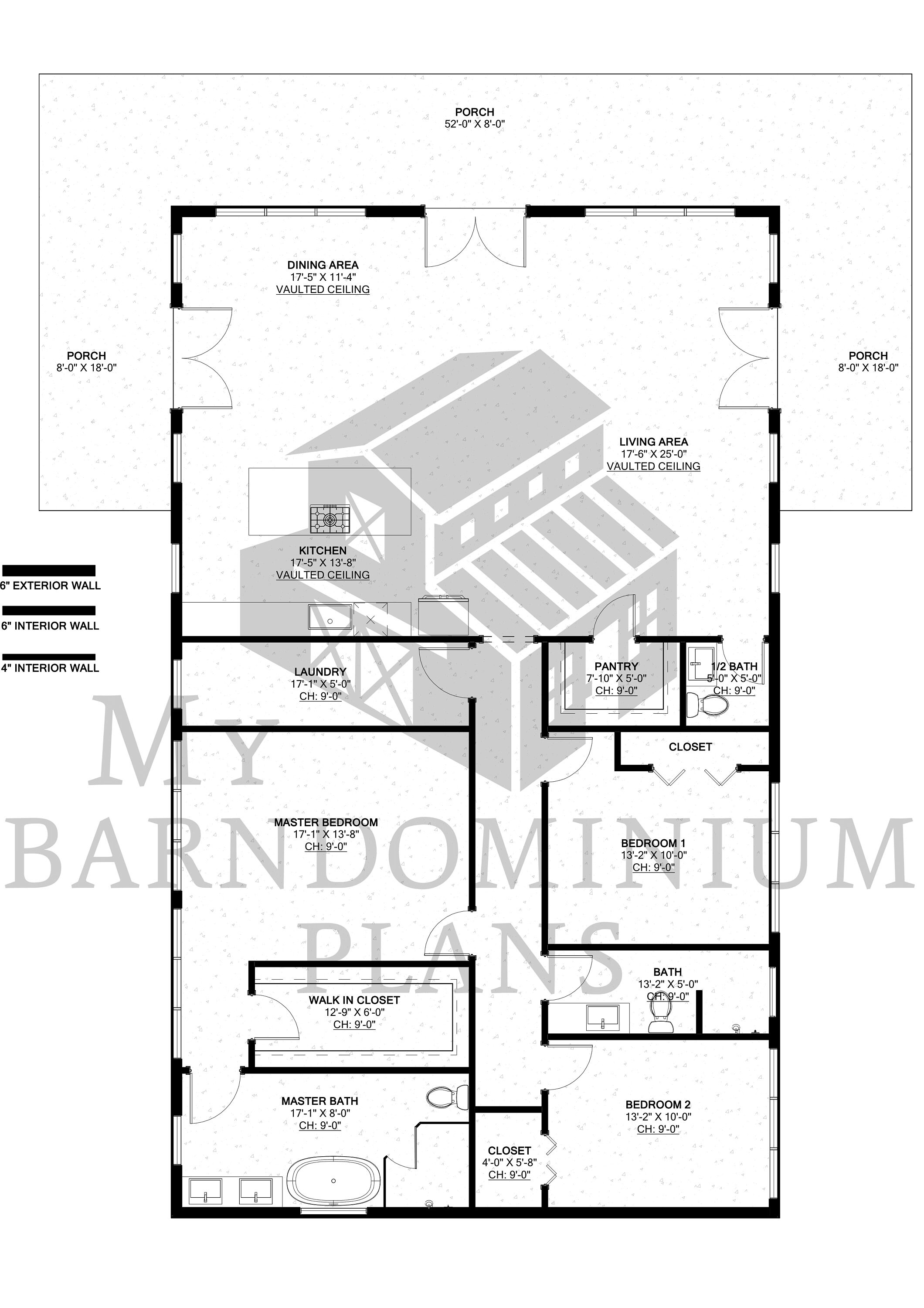 The Babington Plan - 5 Bedroom Barndominium Floor Plan - Etsy