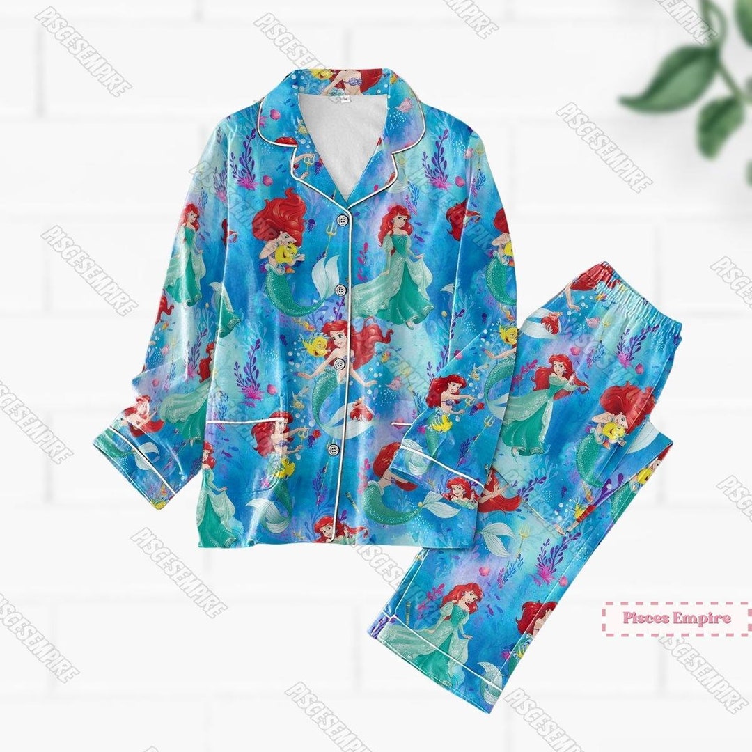 Princess Pajamas, Princess Pajamas Set, Princess Holiday Pajamas, Women ...