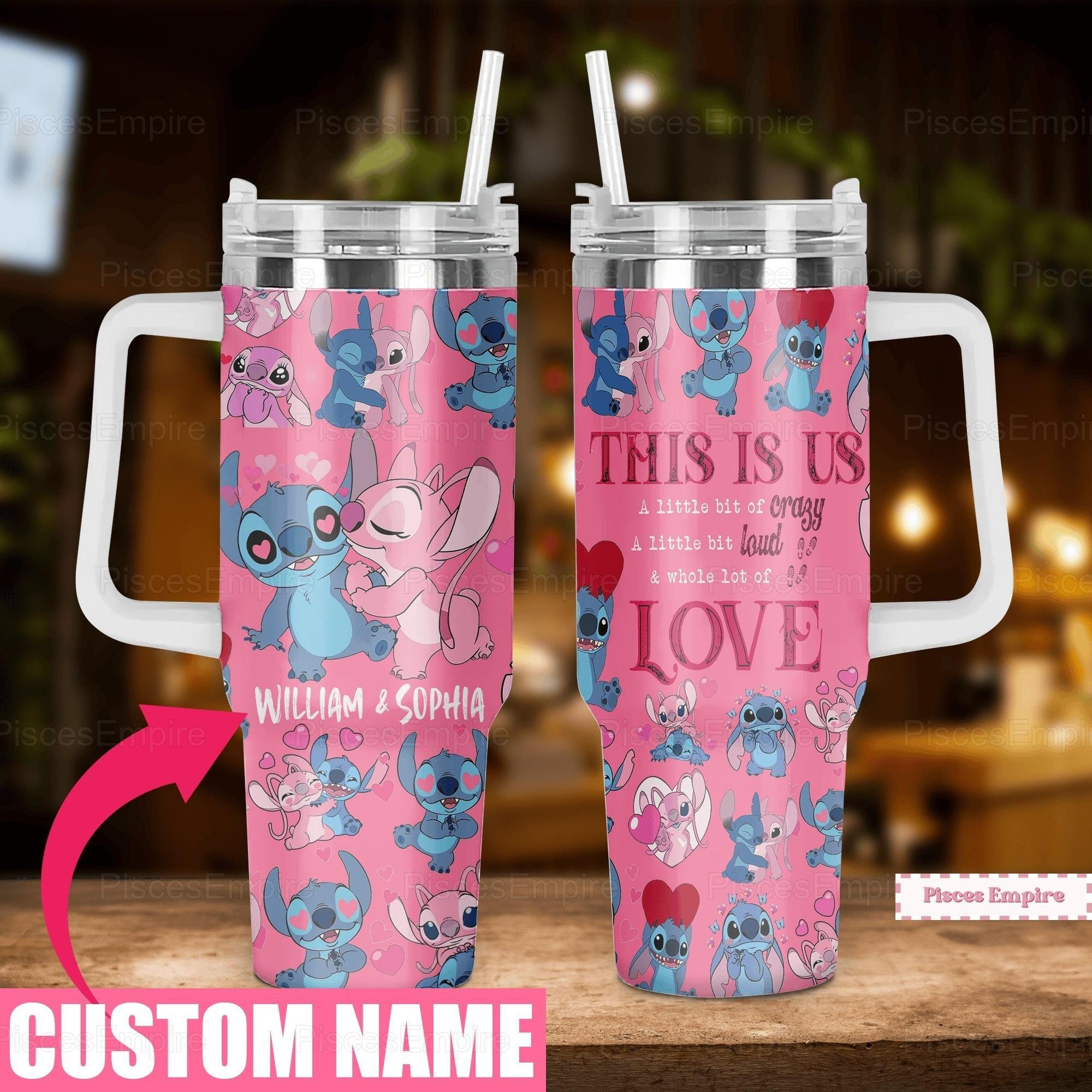 Stitch And Angel Tumbler 40oz Custom Stitch Tumbler 40oz Sold By