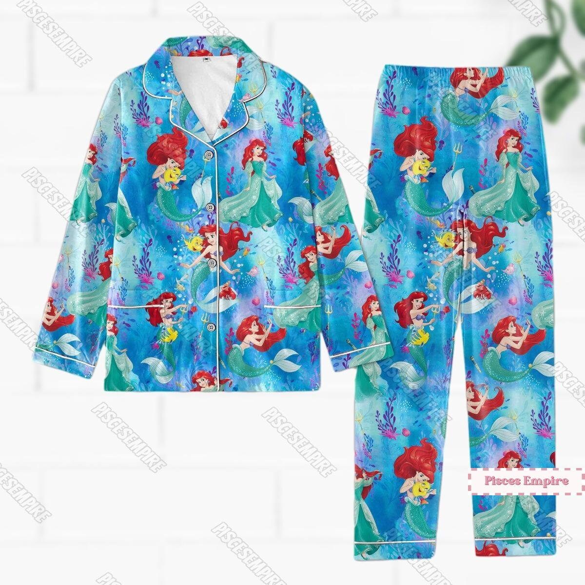 Princess Pajamas, Princess Pajamas Set, Princess Holiday Pajamas, Women ...