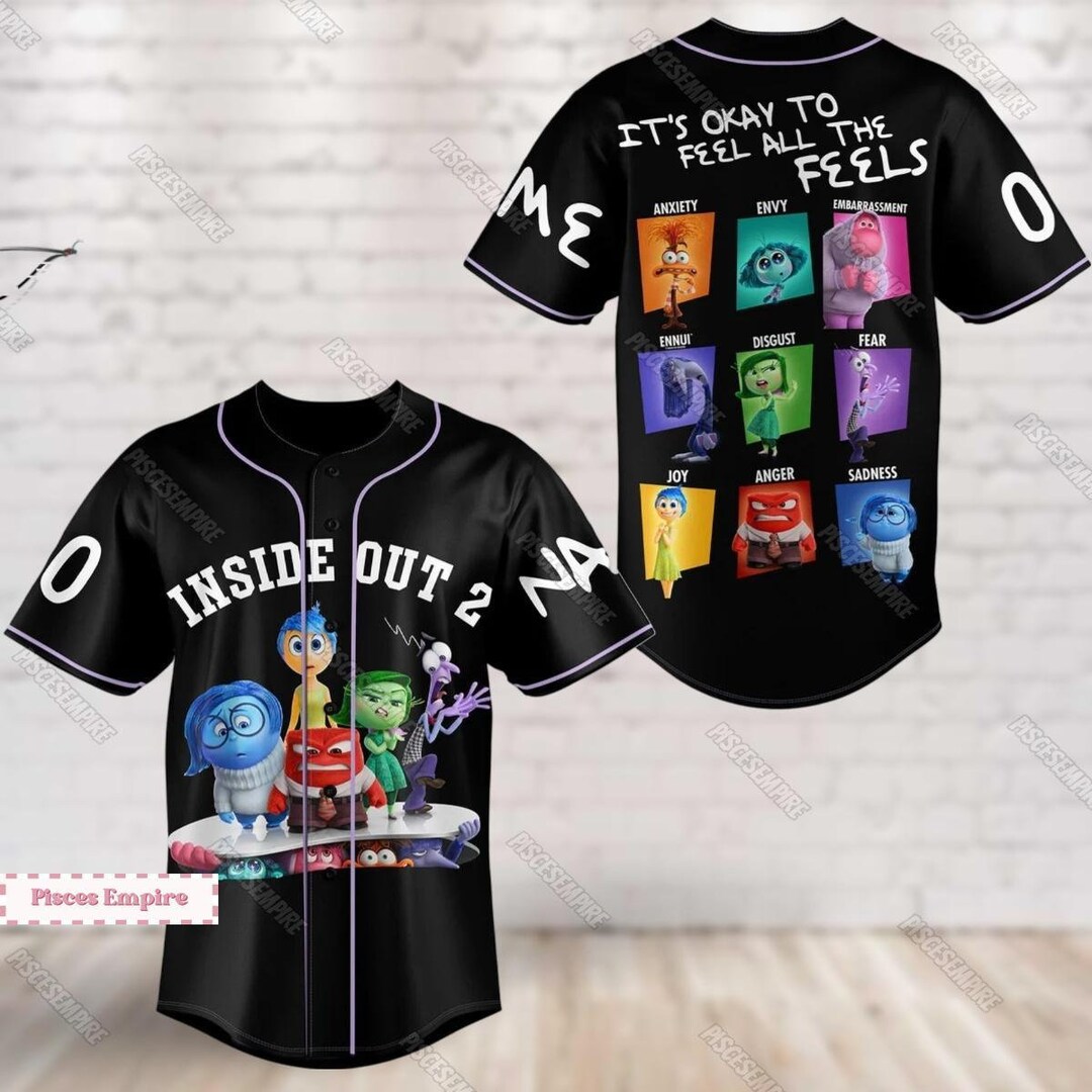 Inside Out Baseball Jersey, Inside Out Movie Jersey Shirt, Inside Out ...
