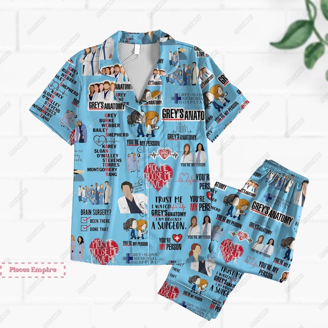 Greys Anatomy Pajamas, Greys Anatomy Shirts, Doctor Grey Pajamas Set ...