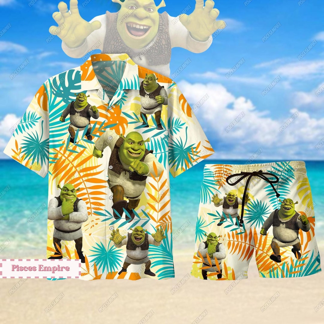 Shrek Face Shirt, Shrek Face Shorts, Funny Shrek Hawaii Shirt, Sassy ...