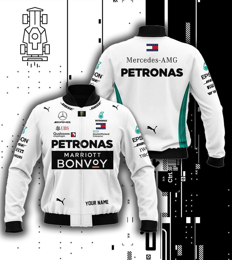 Personalized Mercedes AMG Bomber Jacket 3D Racing Style F1, Custom ...