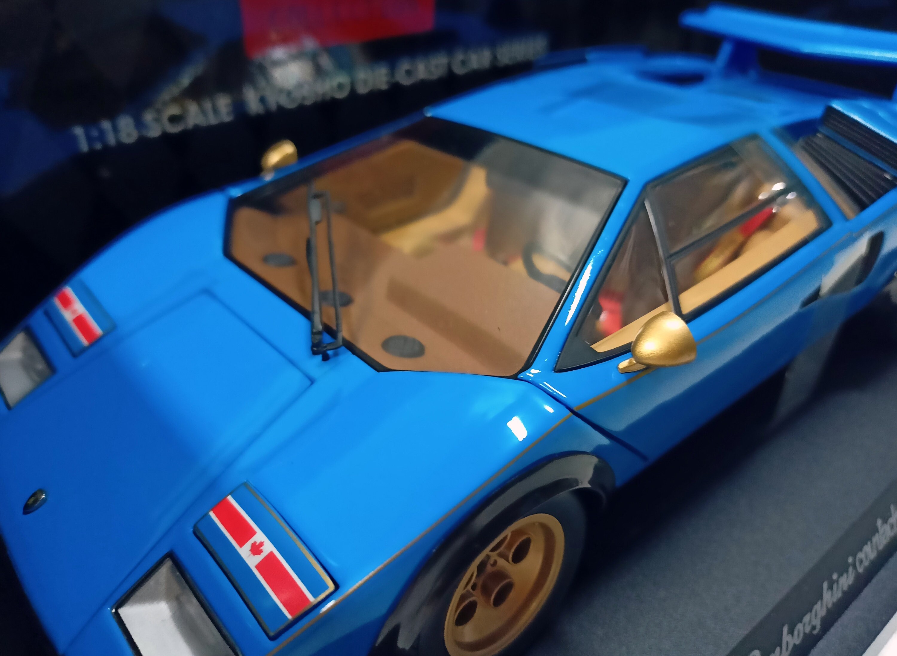 Lamborghini Countach LP500S Diecast Car 1/18 Scale KYOSHO Blue #08323BL ...