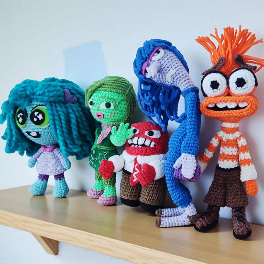 Inside Out Inspired Crochet Toy Set – 5 Emotional Characters (disgust ...