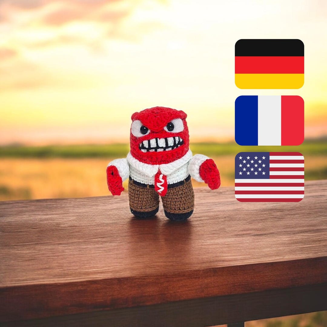 Inside Out Inspired Anger Amigurumi Crochet Pattern PDF, Cute Anger ...
