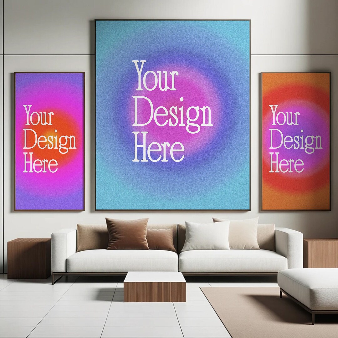 Modern Triptych Poster Mockup High Resolution Digital Print - Etsy