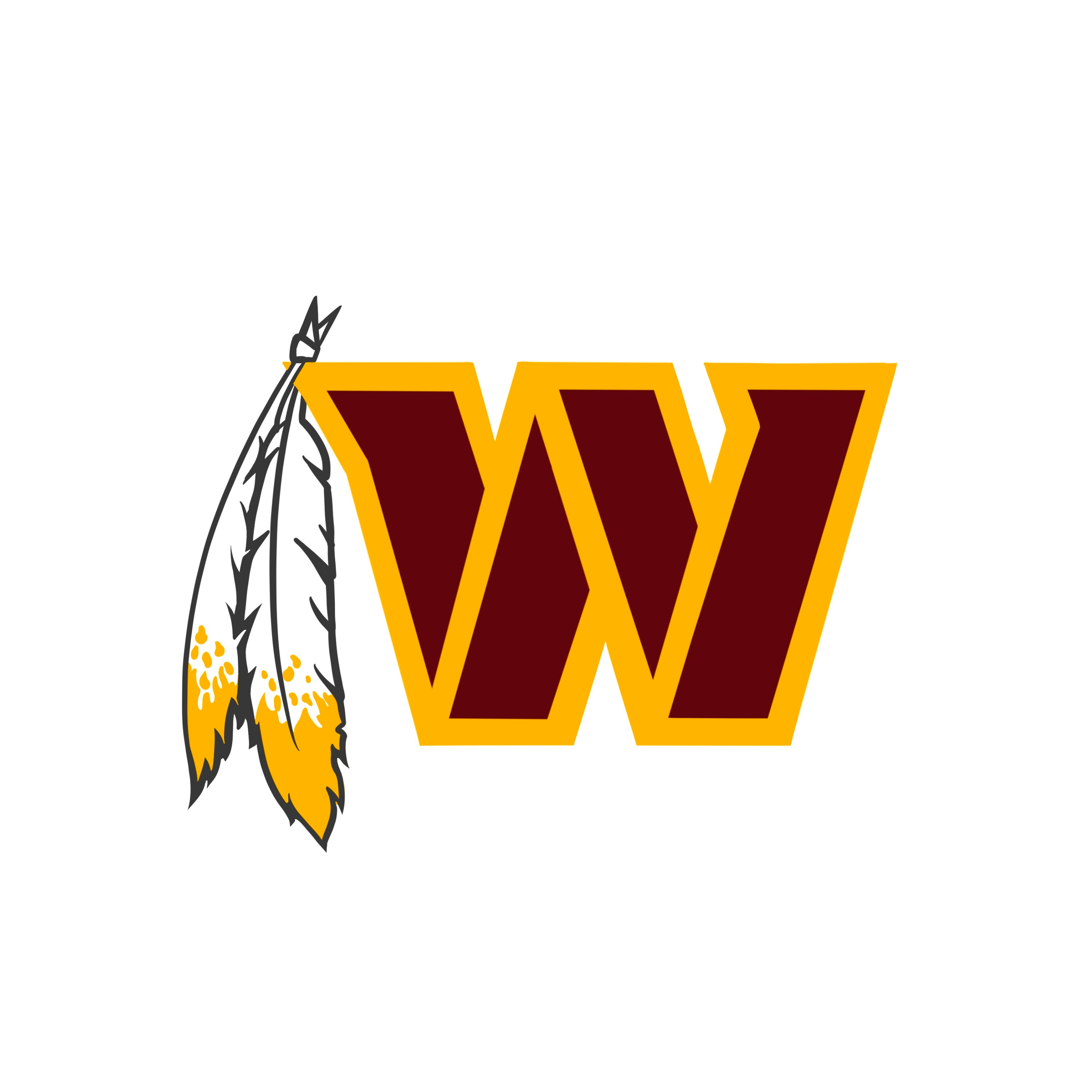 Washington Commanders With Redskins Feather or HS Warriors Team VINYL ...