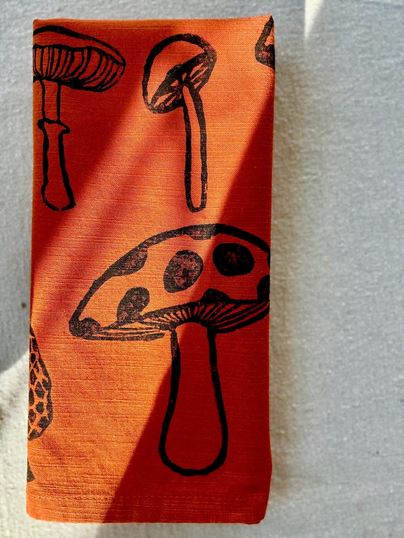 Tovaglioli da cena in stoffa stampati a mano - Tovaglioli con stampa di ...