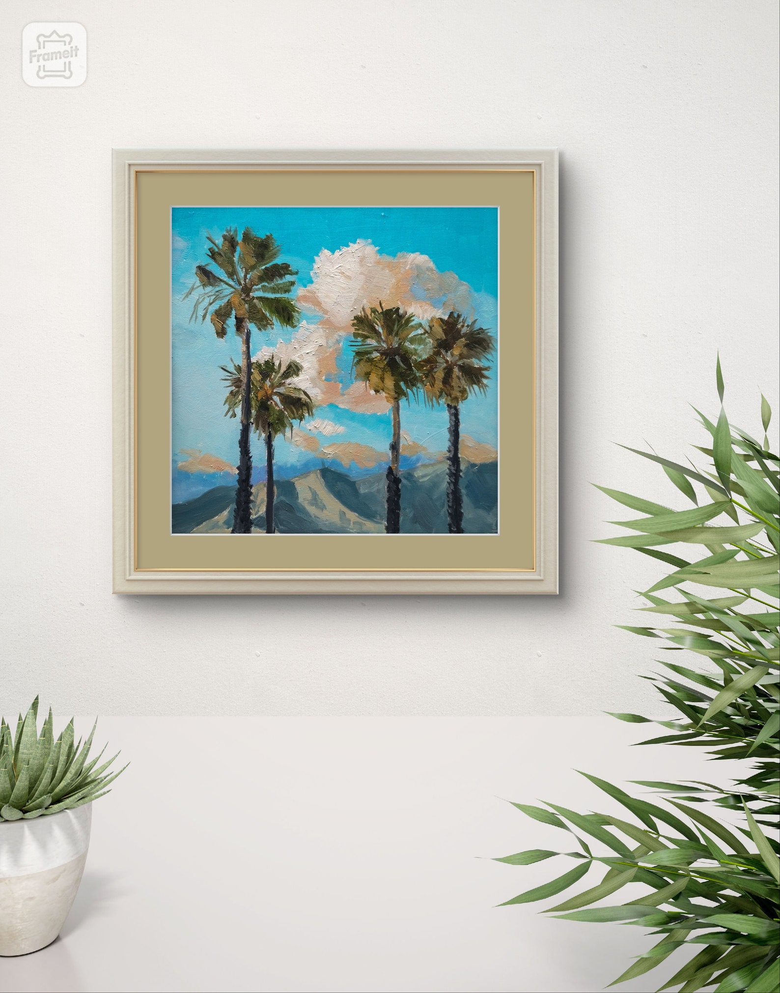 Santa Barbara Original Oil Painting 7x7 in Californian Sunset Mountains ...