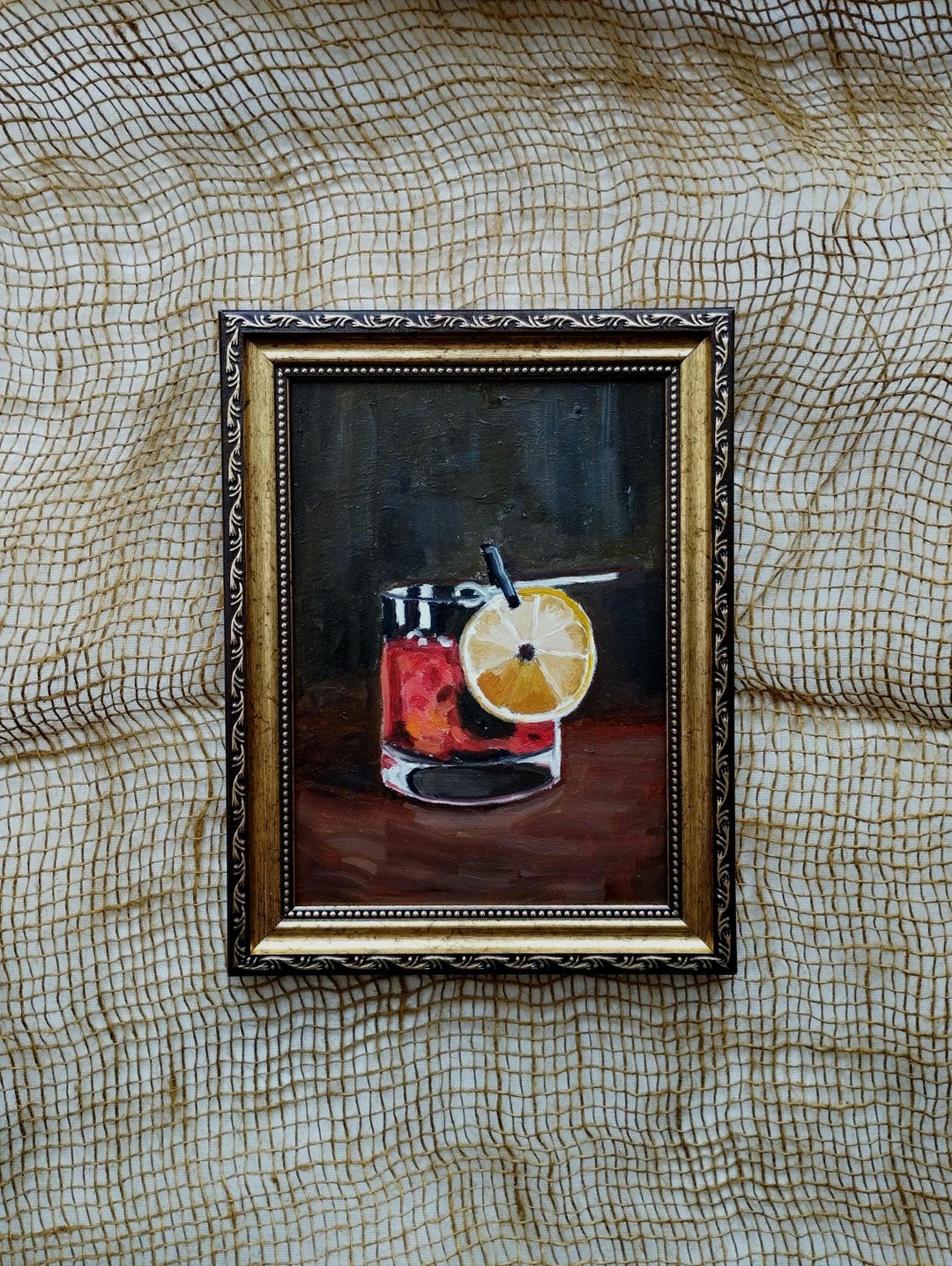 Negroni Original Oil Painting Cocktail Art Bar Wall Decor - Etsy