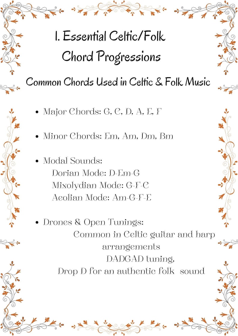 Celtic/folk Chord Progressions & Arrangement Tips - Etsy