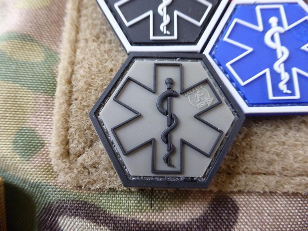 PARAMEDIC, Stone Gray-olive Hexagon Patch / 3D Rubber Patch, Hexpatch - Etsy