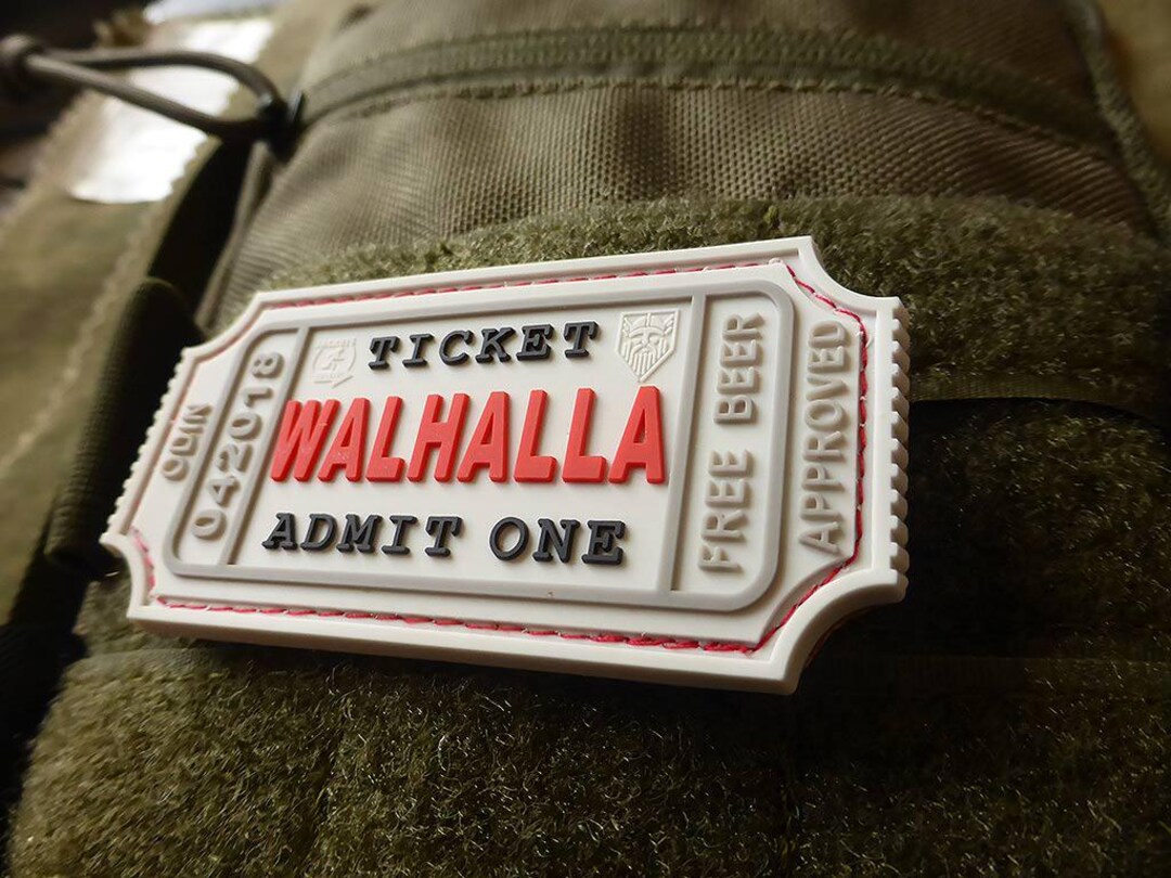 WALHALLA TICKET - Odin Approved Patch, White / 3D Rubber Patch - Etsy