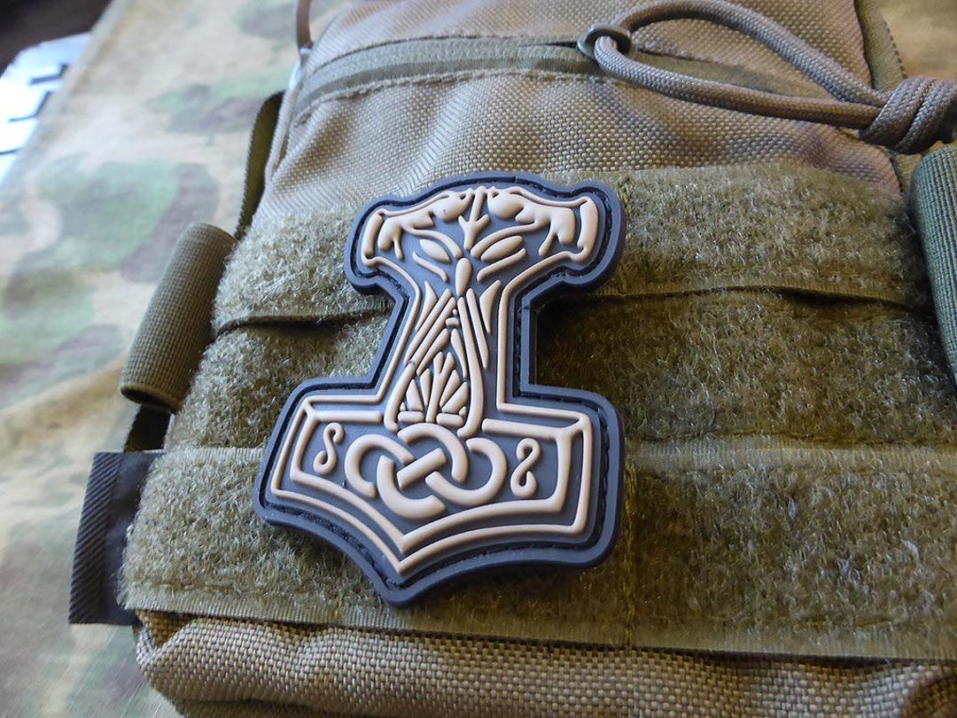 Thor's Hammer Mjölnir Patch, Tan / 3D Rubber Patch - Etsy