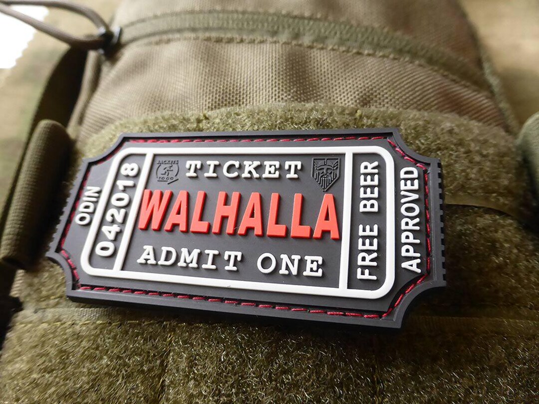 WALHALLA TICKET - Odin Approved Patch, Blackmedic / 3D Rubber Patch - Etsy