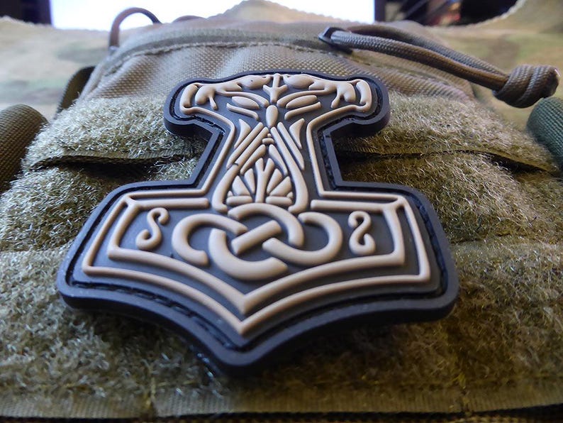Thor's Hammer Mjölnir Patch, Tan / 3D Rubber Patch - Etsy