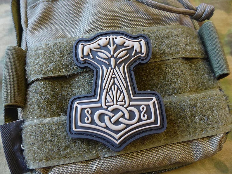 Thor's Hammer Mjölnir Patch, Tan / 3D Rubber Patch - Etsy