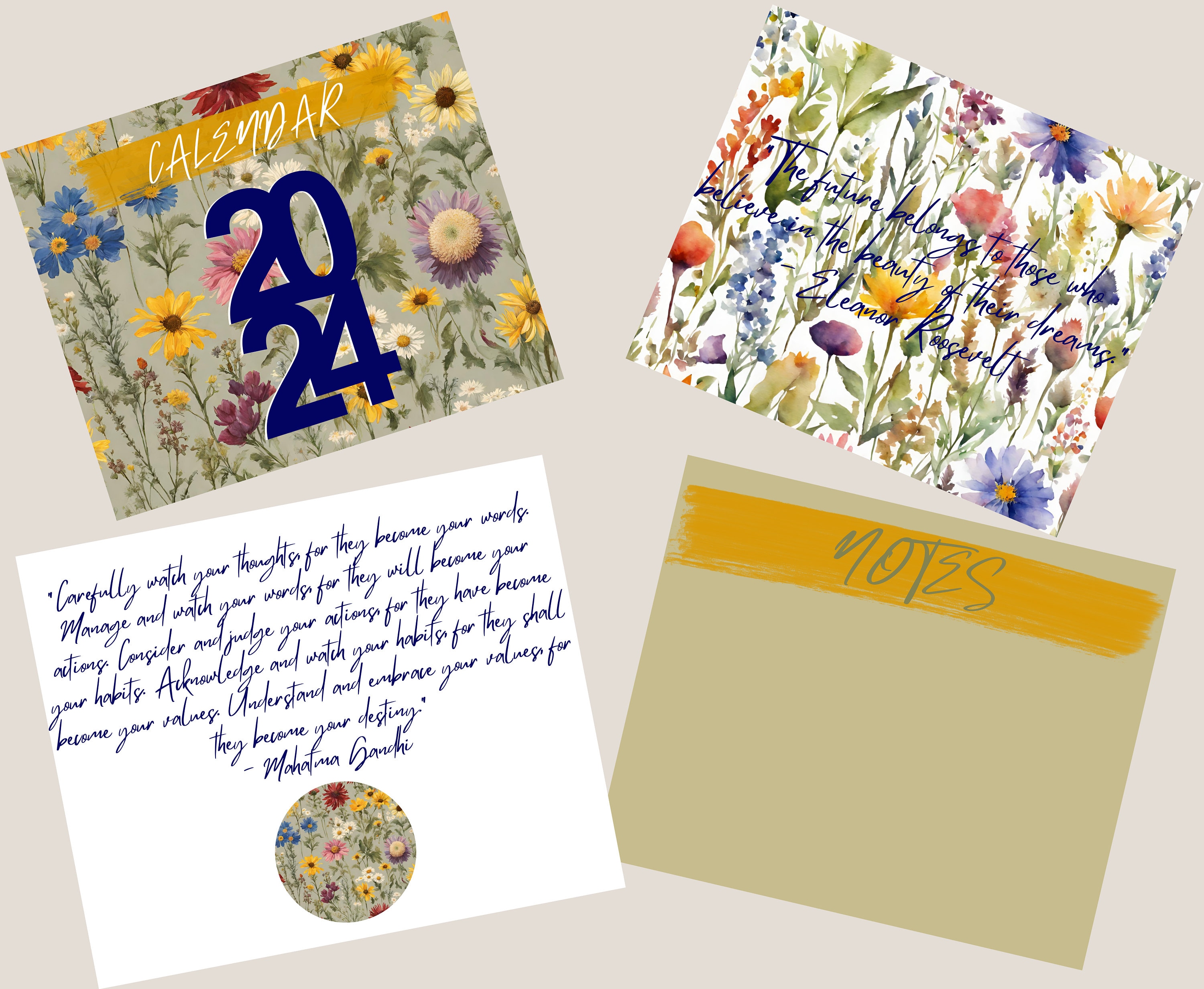 Wall Calendars (2024) - 'wild' Floral Bliss - Etsy