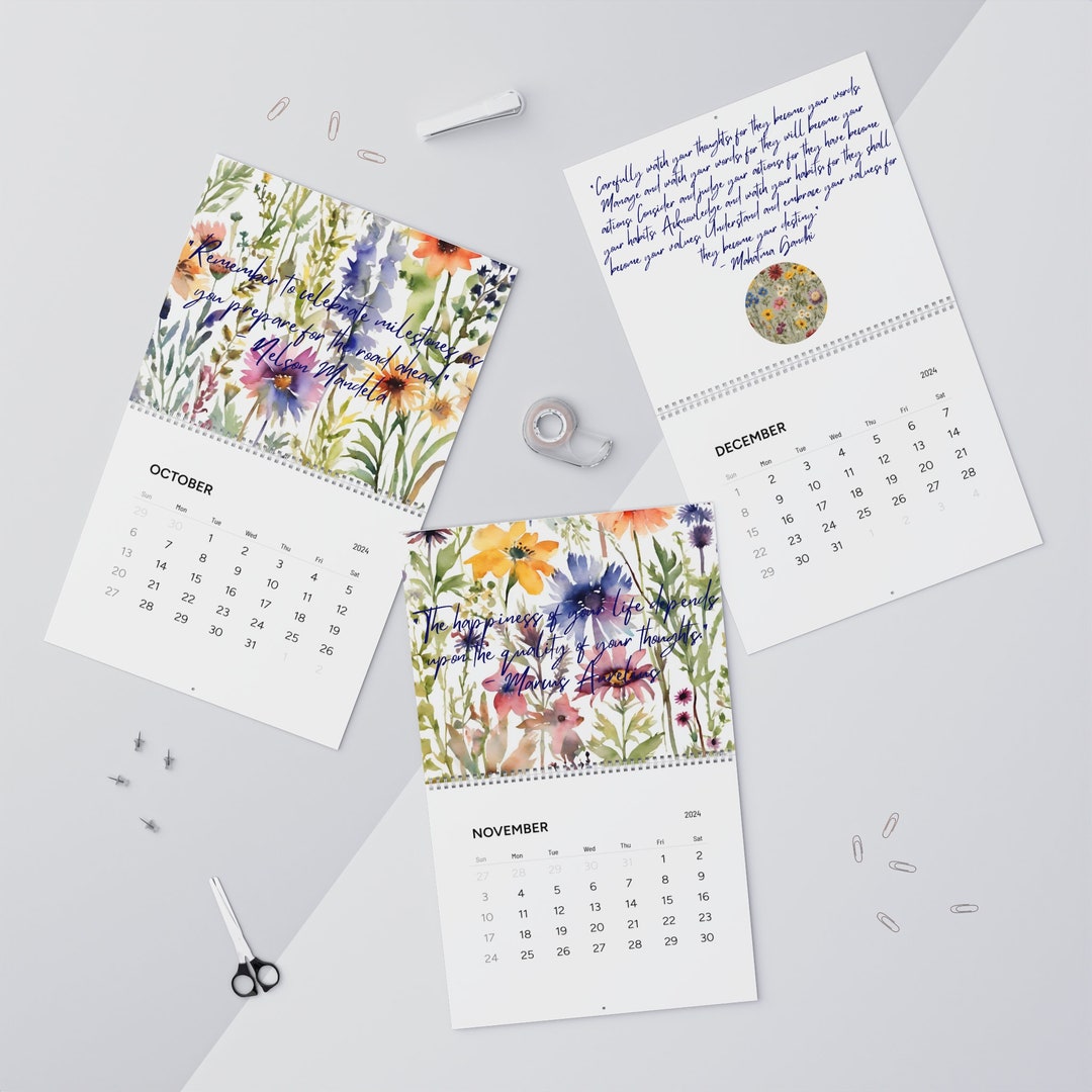 Wall Calendars (2024) - 'wild' Floral Bliss - Etsy