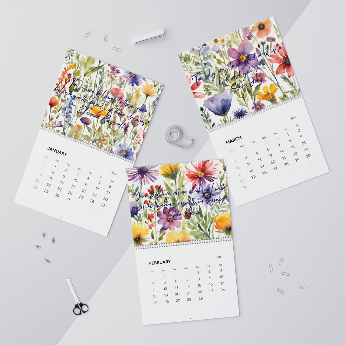 Wall Calendars (2024) - 'wild' Floral Bliss - Etsy