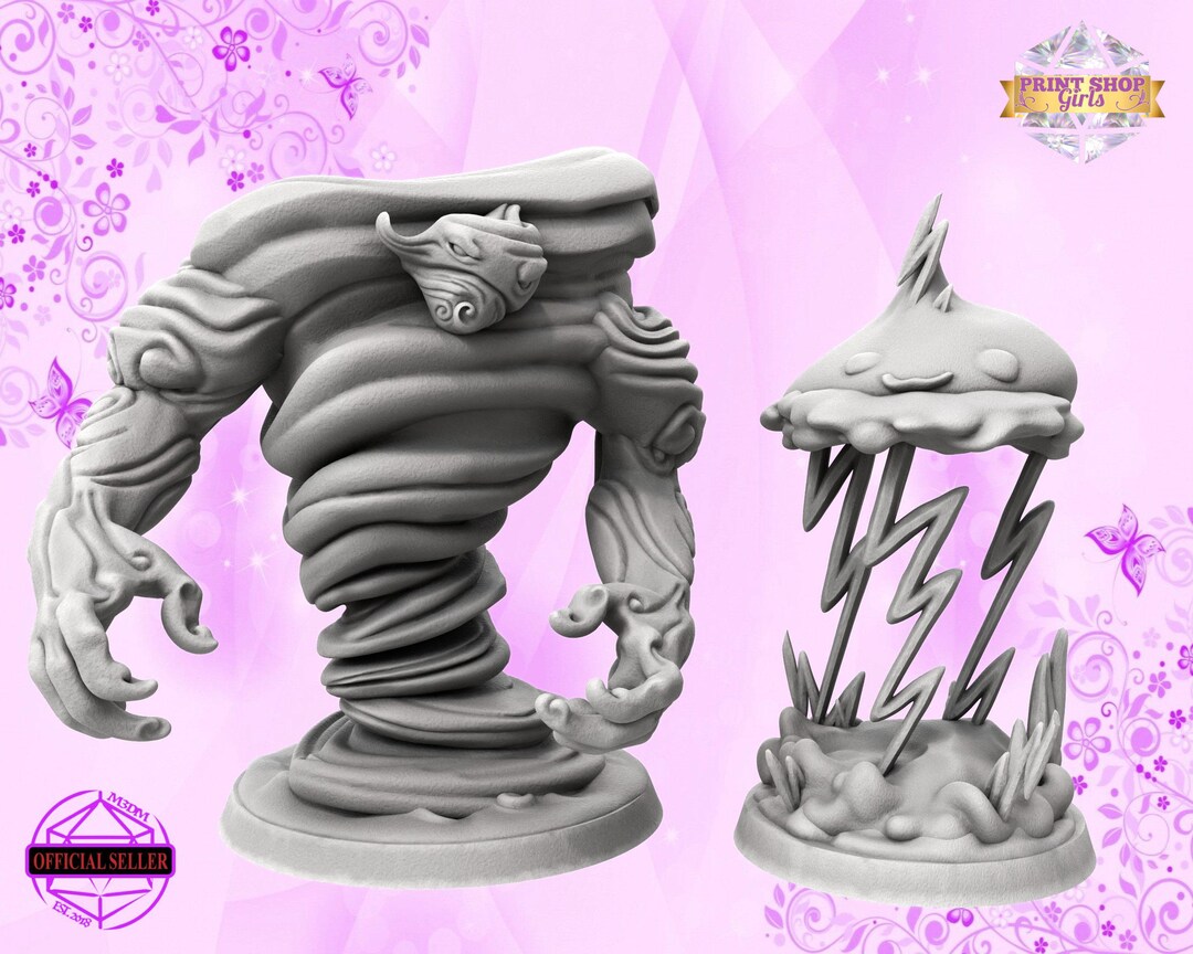 Air Elemental Dad and Child Miniature Cute Fantasy Figure Special DIY ...