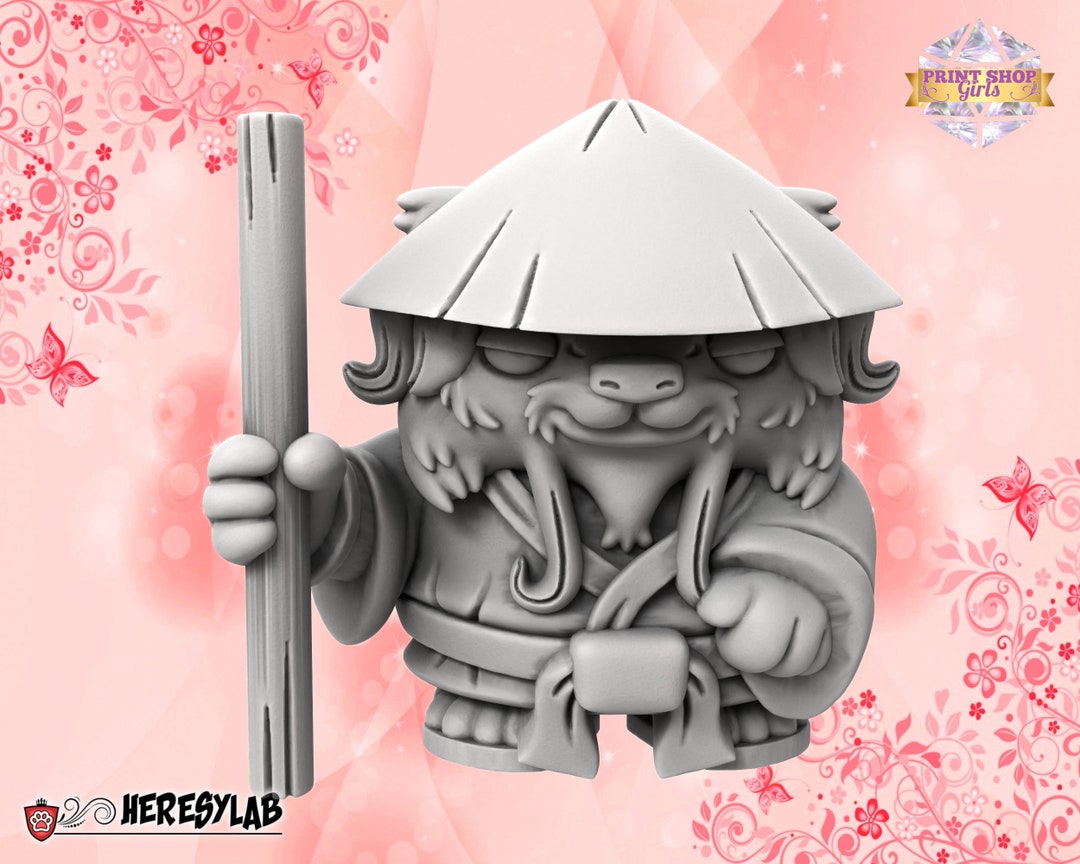 Panda Monk Miniature Cute Chibi Animal Adventurer Figure Fantasy DIY ...