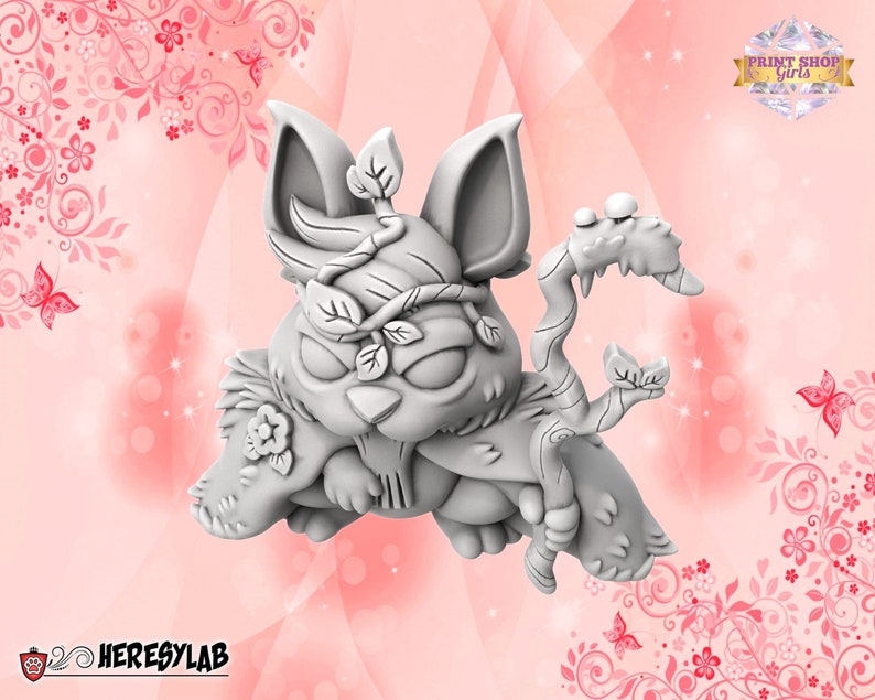 Rabbit Druid Miniature | Cute Chibi Animal Adventurer Figure | Fantasy ...