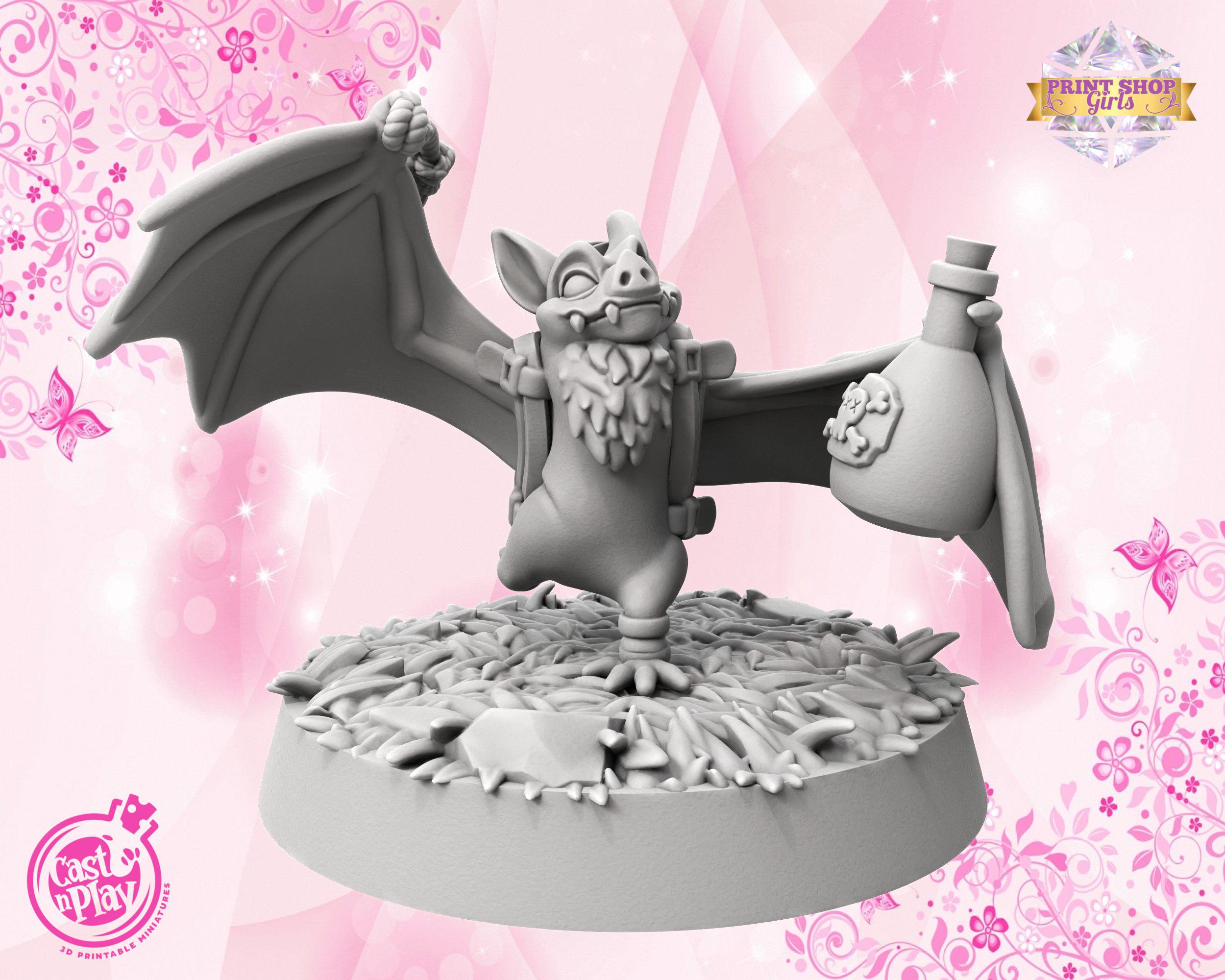 Dancing Thieving Bat Miniature | Bat Figure | Cute Animal Figurine | 3D ...
