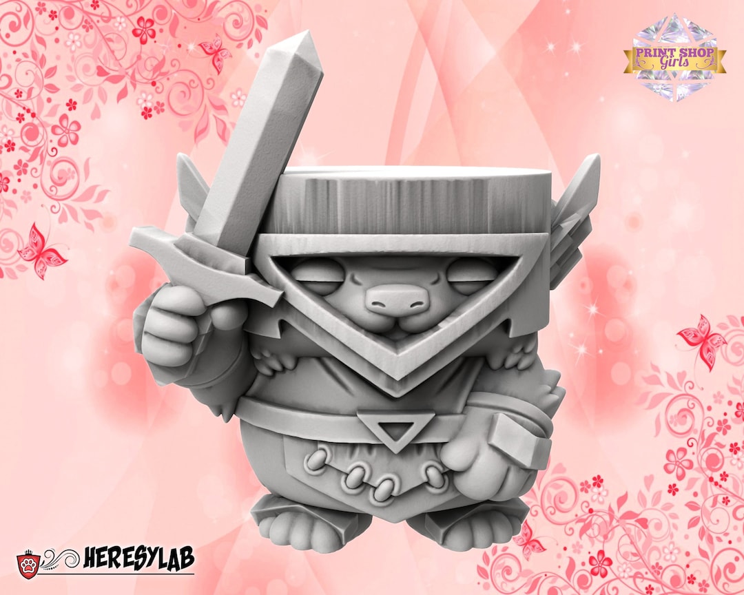 Panda Bear Knight Miniature Cute Chibi Animal Adventurer Figure Fantasy ...