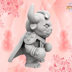 Bull Bodyguard Miniature | Cute Animal Adventurer Figure | Fantasy DIY ...