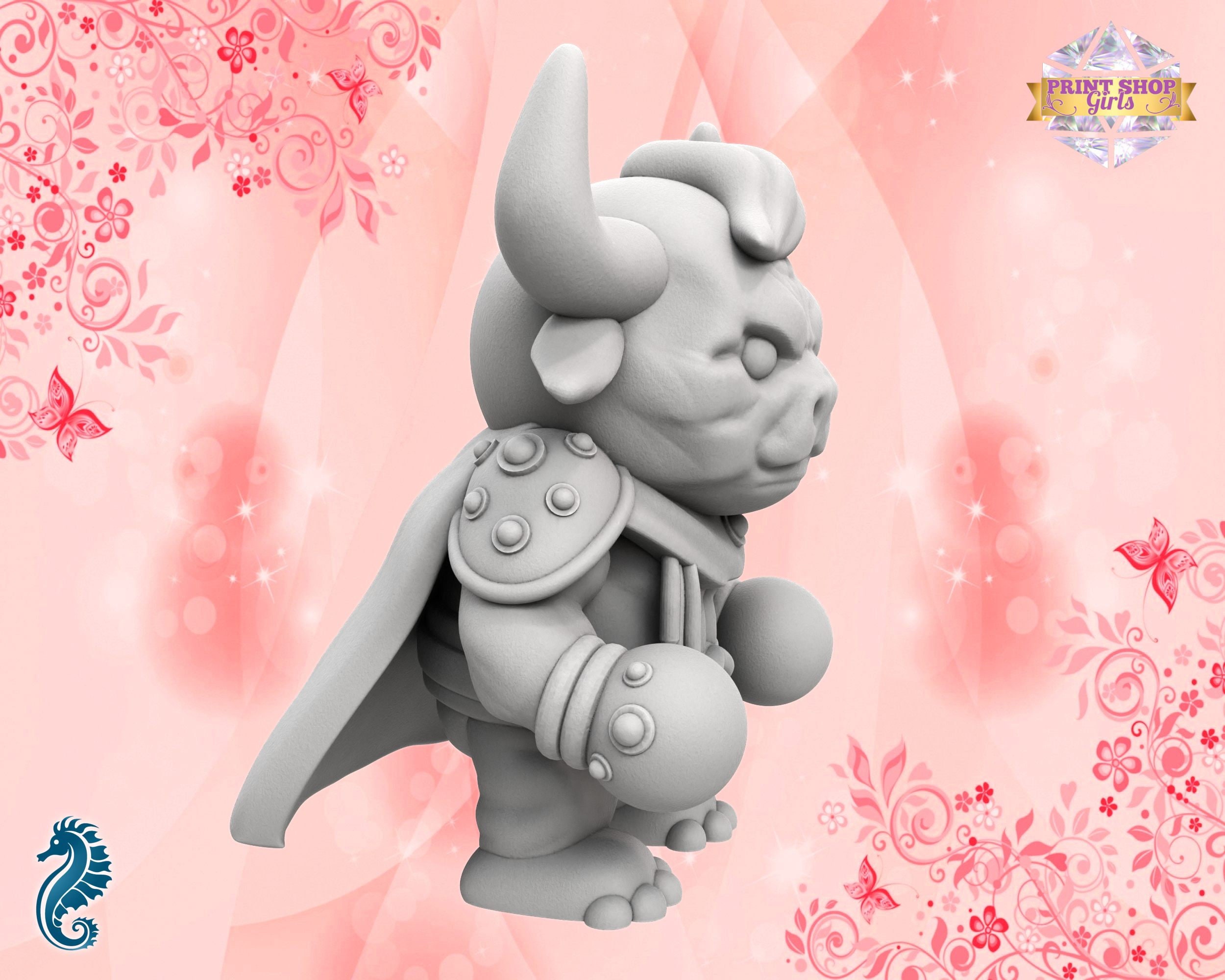 Bull Bodyguard Miniature | Cute Animal Adventurer Figure | Fantasy DIY ...