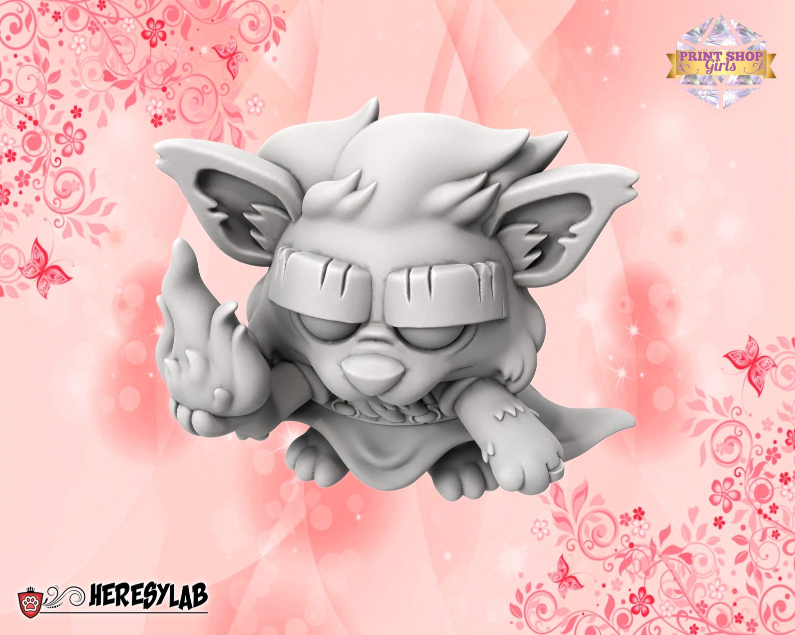 Wolf Dog Warlock Miniature | Cute Chibi Animal Adventurer Figure ...