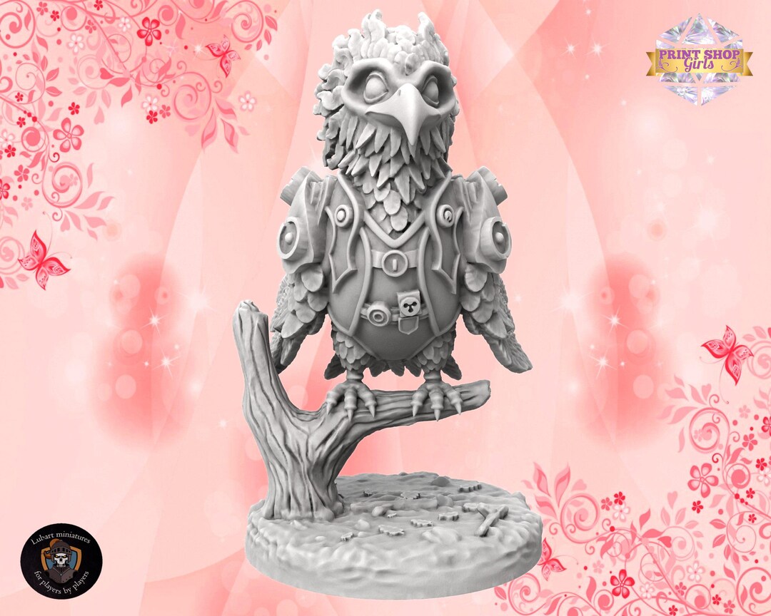 Paladin Falcon Miniature | Cute Animal Adventurer Figure | Fantasy DIY ...